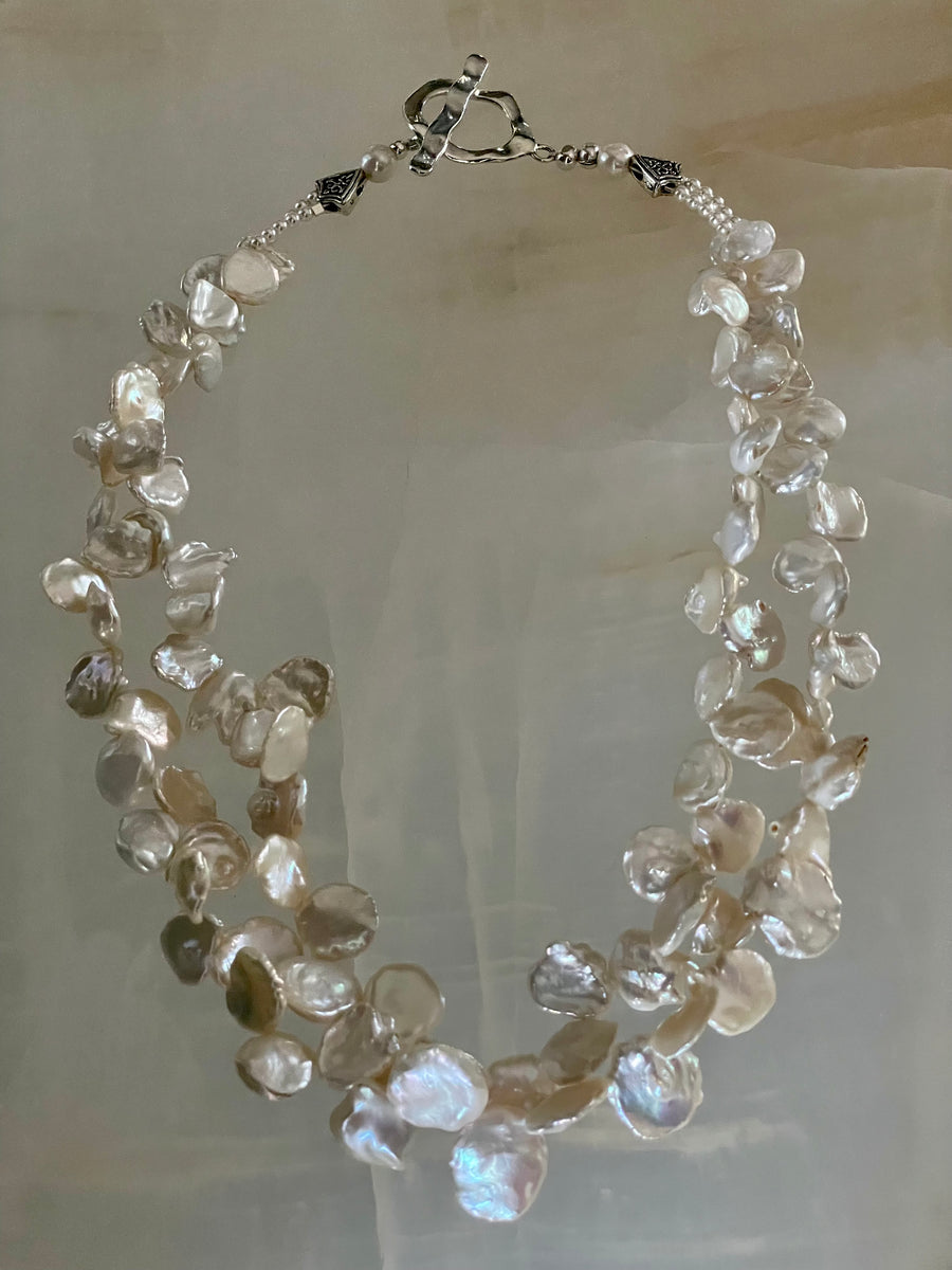 NEW! DOUBLE STRAND PETAL PEARL NECKLACE – Sedona Stars Jewelry Design