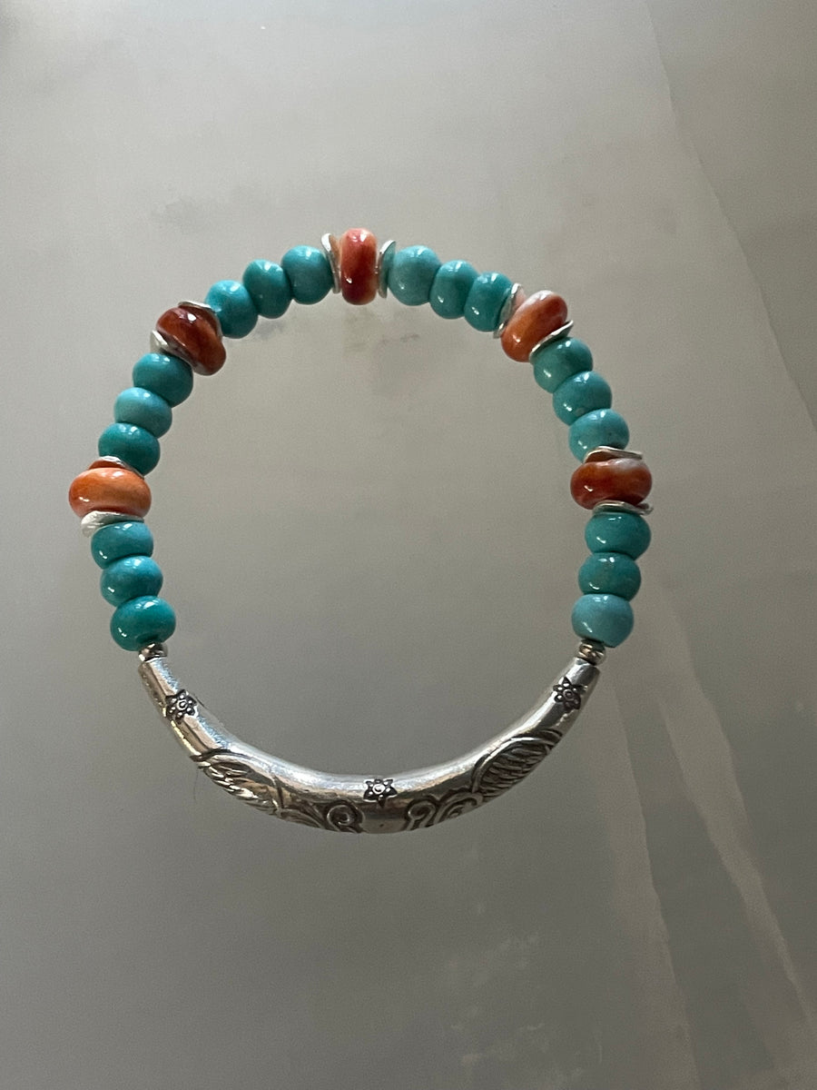 NEW! Turquoise and spiny oyster shell bead bracelet – Sedona Stars ...